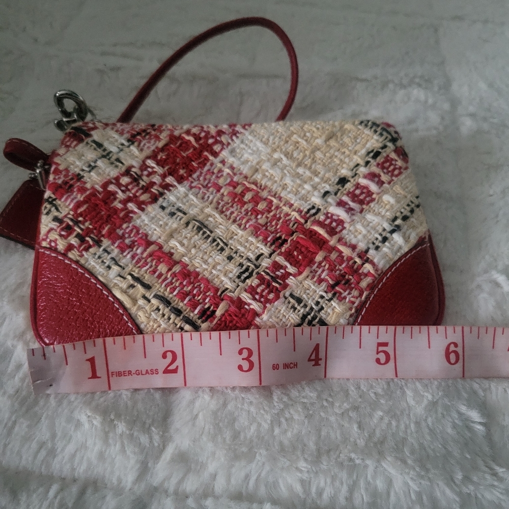 Coach Red Multicolor Weaving Plaid Pattern Fabric Wri… - Gem